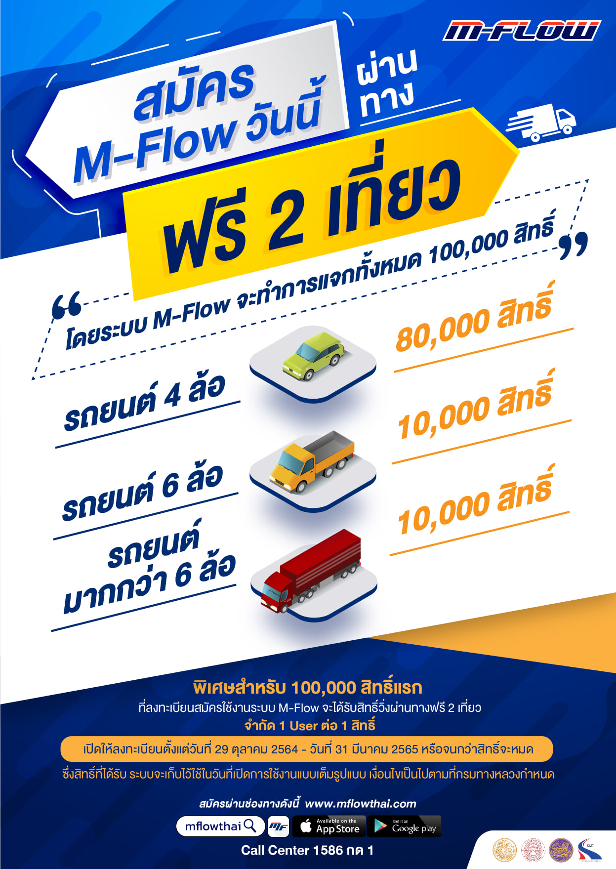 ข่าวดี ลงทะเบียน "M-Flow" วิ่งผ่านทางฟรี 2 เที่ยว