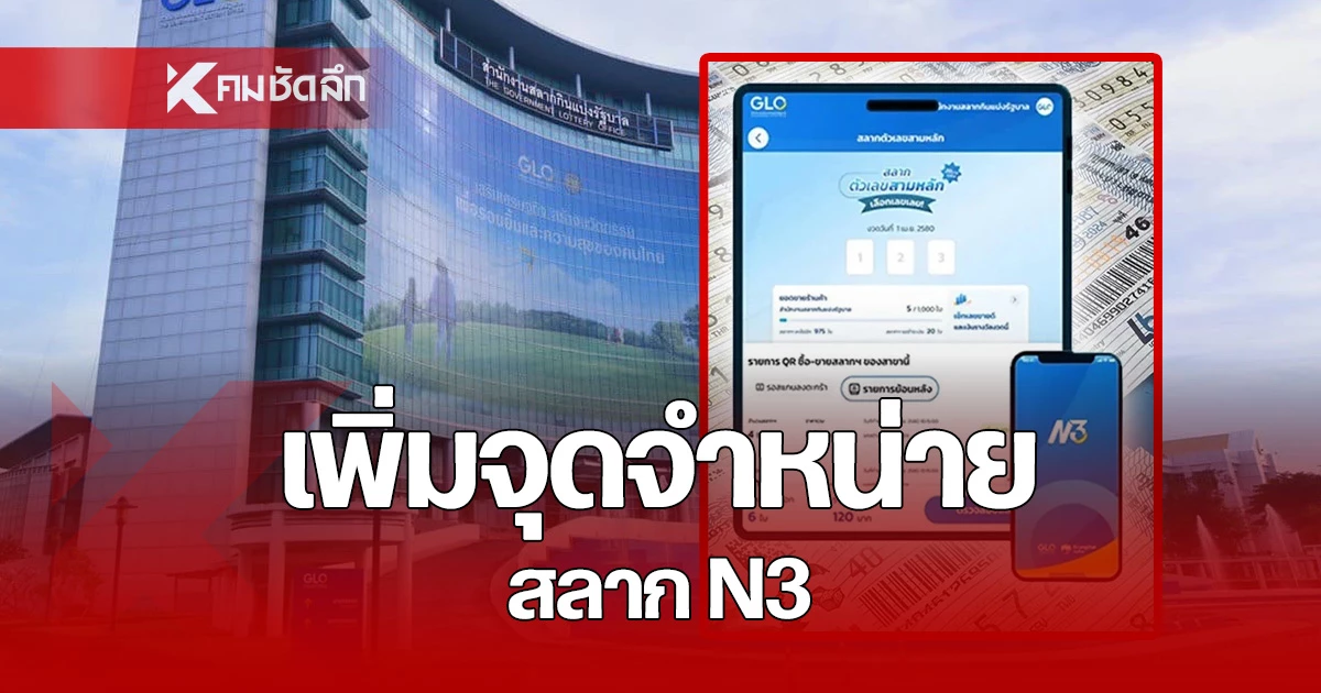 ข่าวดี! กองสลากฯ เพิ่มจุดจำหน่าย สลาก N3 827 จุด ทั่วประเทศ เช็กจุดขายยังไง? | คมชัดลึก